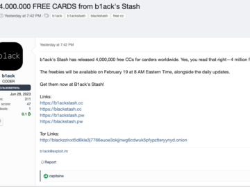 B1ack’s Stash Released 1 Million Credit Cards - Cybernoz ...